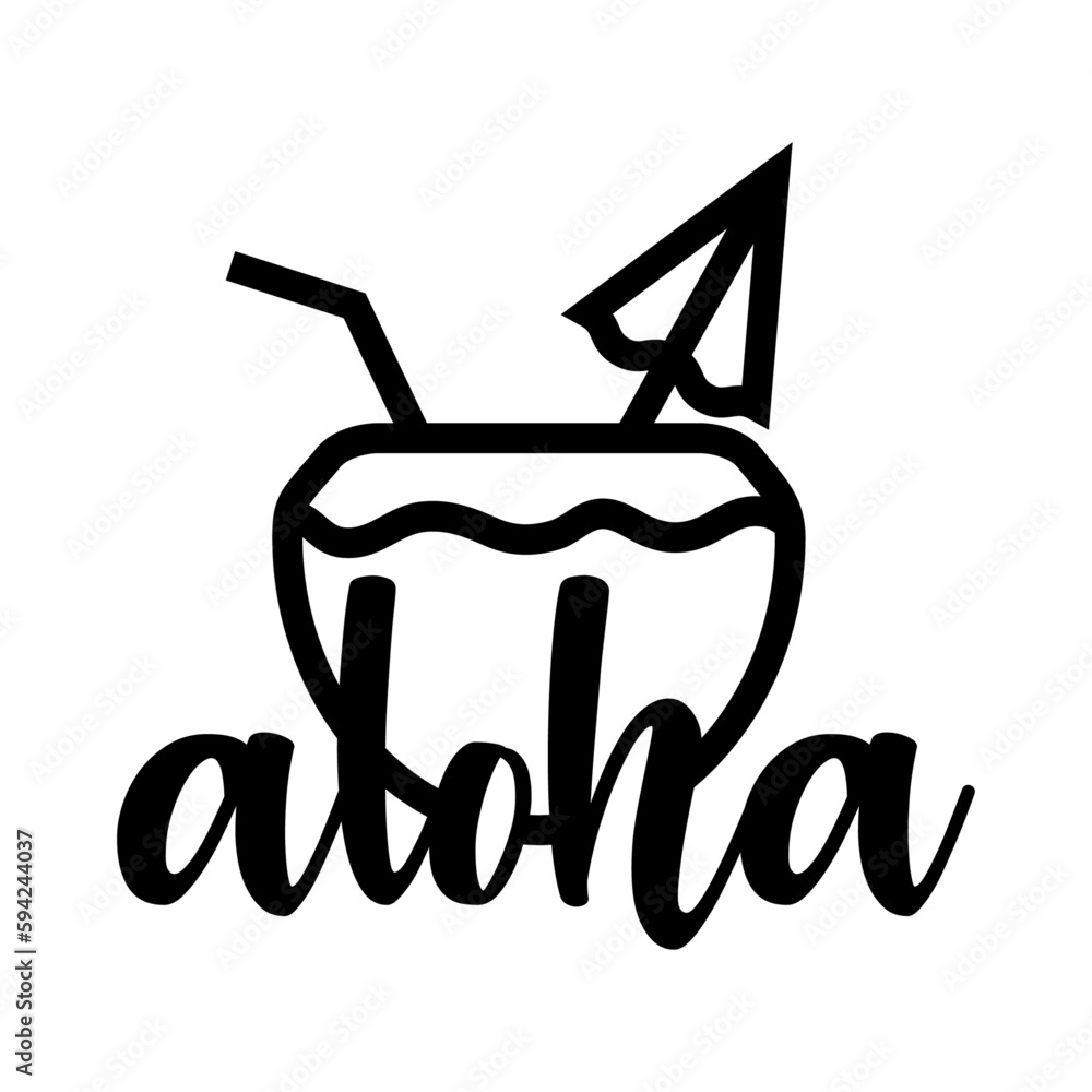 Vetor de Logo bar hawaiano. Letras de la palabra aloha en texto ...