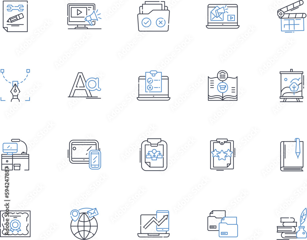Contingent line icons collection. Probability, Uncertainty, Dependence ...