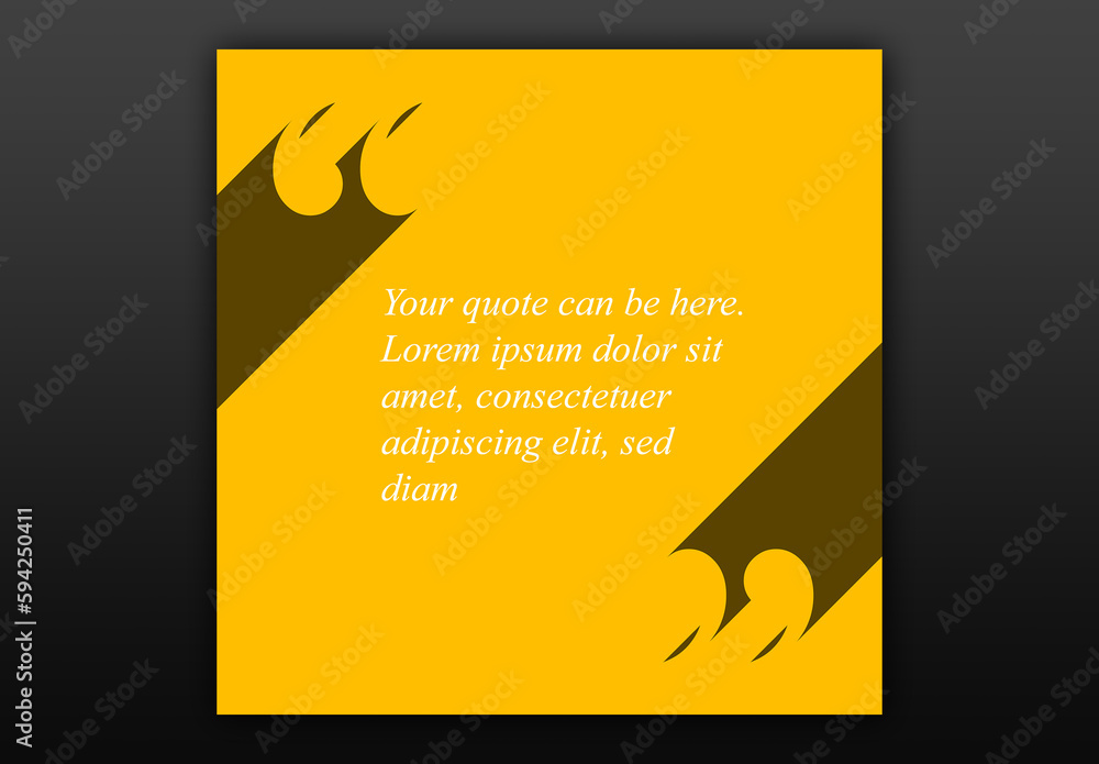 Minimalistic quote template with quotation marks and long shadow Stock ...