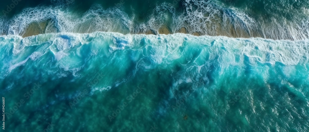 Experience the beauty of an aerial view of ocean waters showcased in a ...