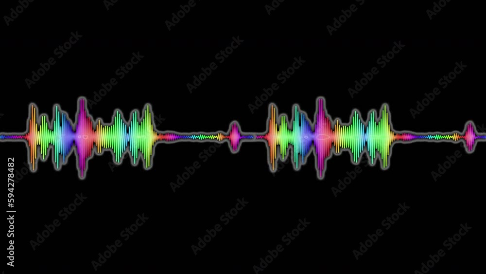 4k abstract music sound wave or audio wavefrom isolated on black ...
