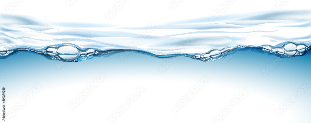 Transparent realistic vector mineral water line on light background ...