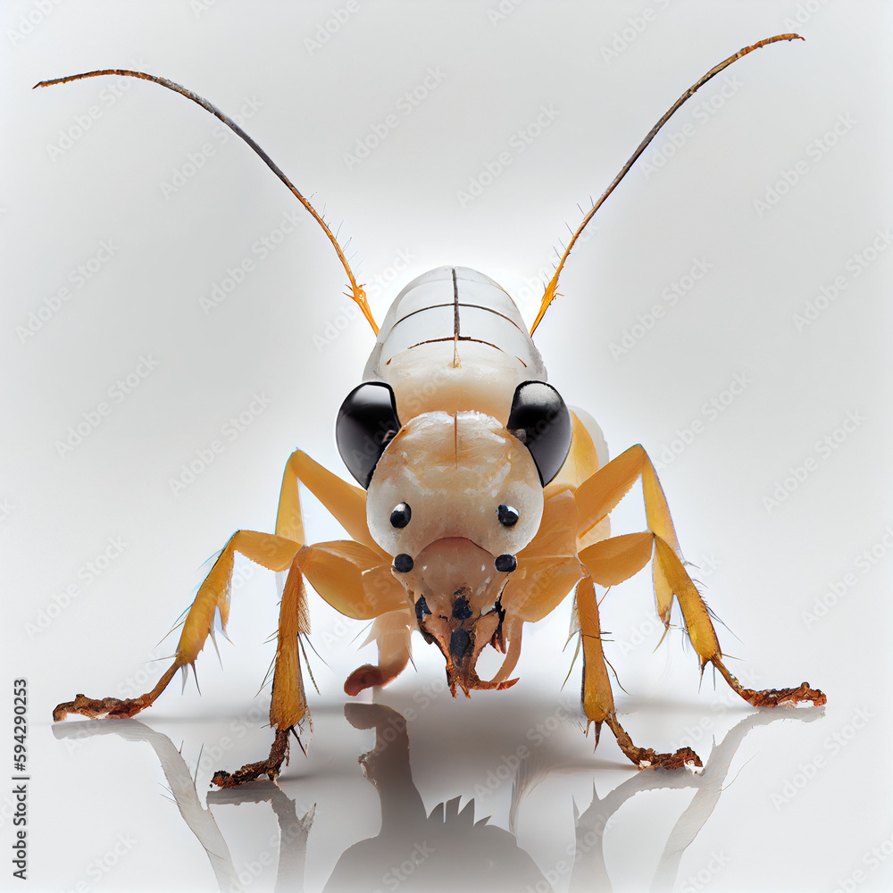 termite in profile with detailed examination of its body structure ...