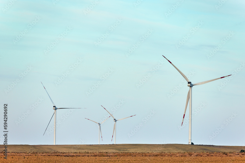 Wind energy. Wind power. Sustainable, renewable energy. Wind turbines ...