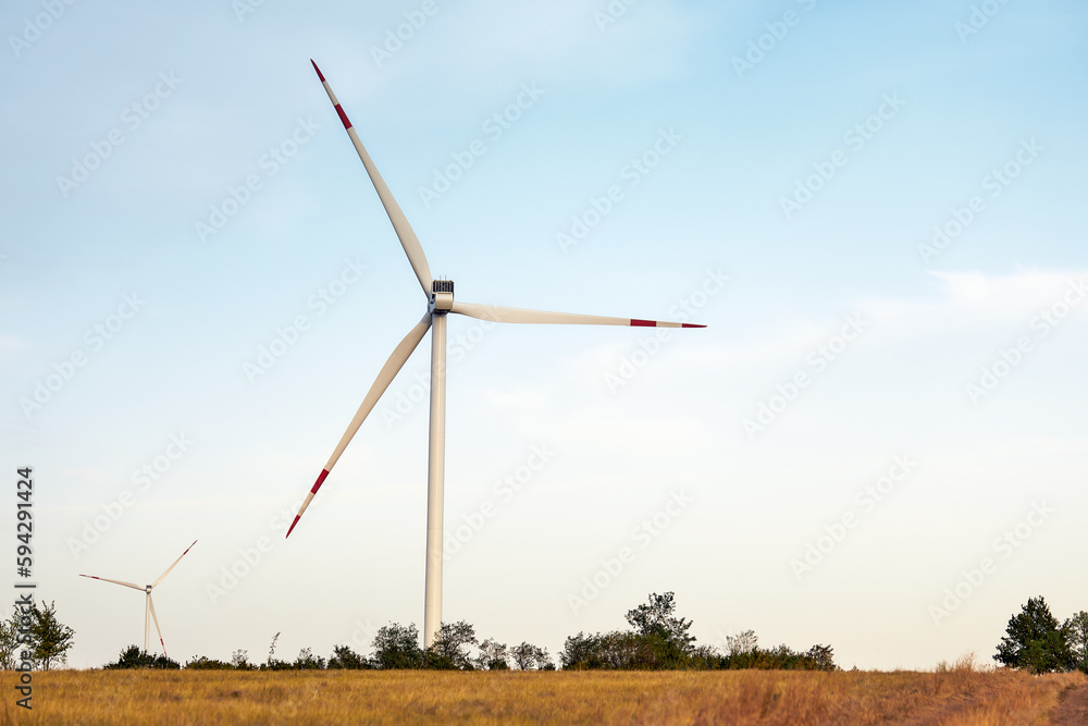 Wind energy. Wind power. Sustainable, renewable energy. Wind turbines ...