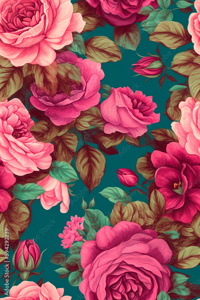 hermosas formas de rosas hermosos colores rosas Stock Illustration ...
