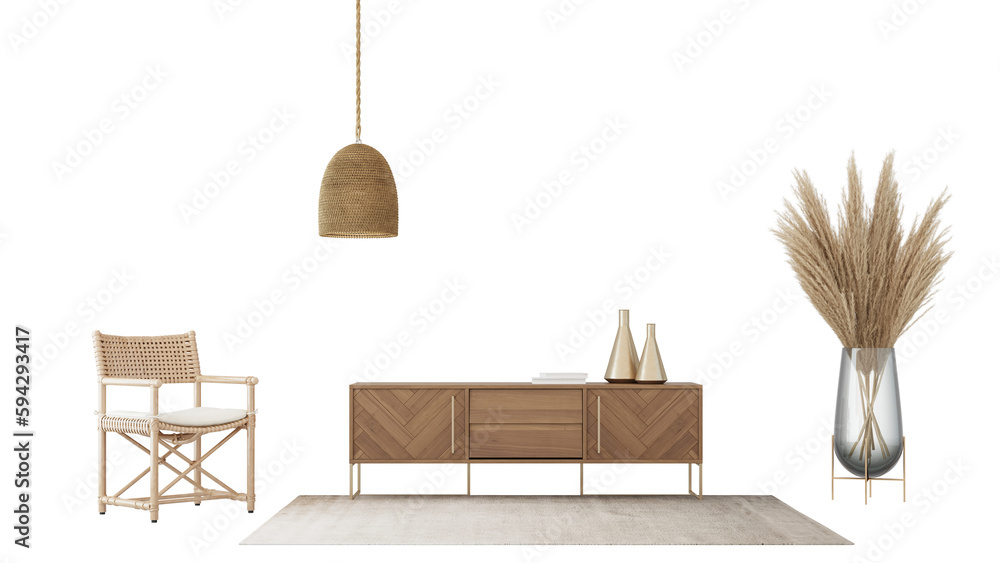 Interior furniture set 3D render. Living room house floor template ...