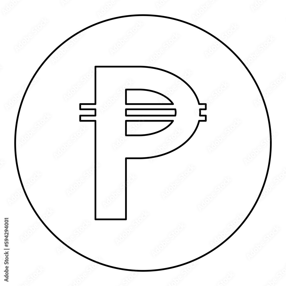 Sign of Philippine peso currency money symbol Pesos icon in circle ...