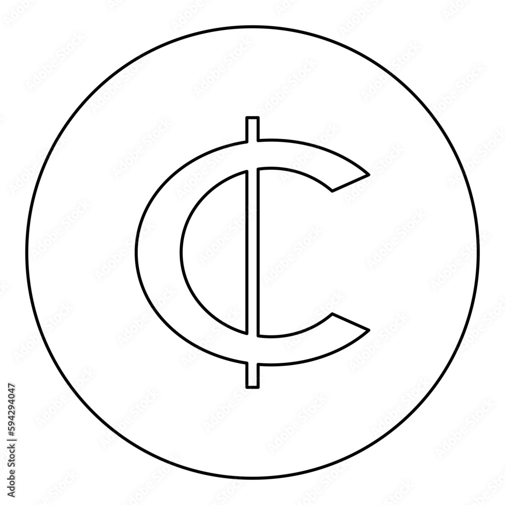 Ghana Cedi currency symbol money sign cash GHS Ghanaian icon in circle ...