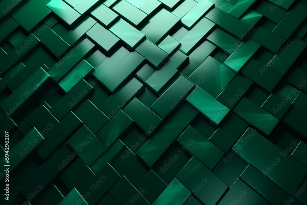 Green, Futuristic Wall background with tiles. Herringbone, tile ...