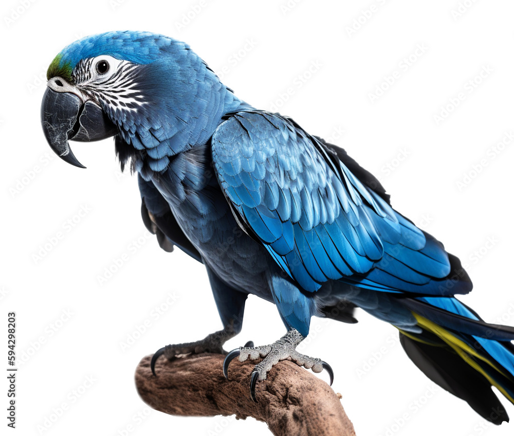 Blue arara in transparent background. Generative AI. Stock Illustration ...