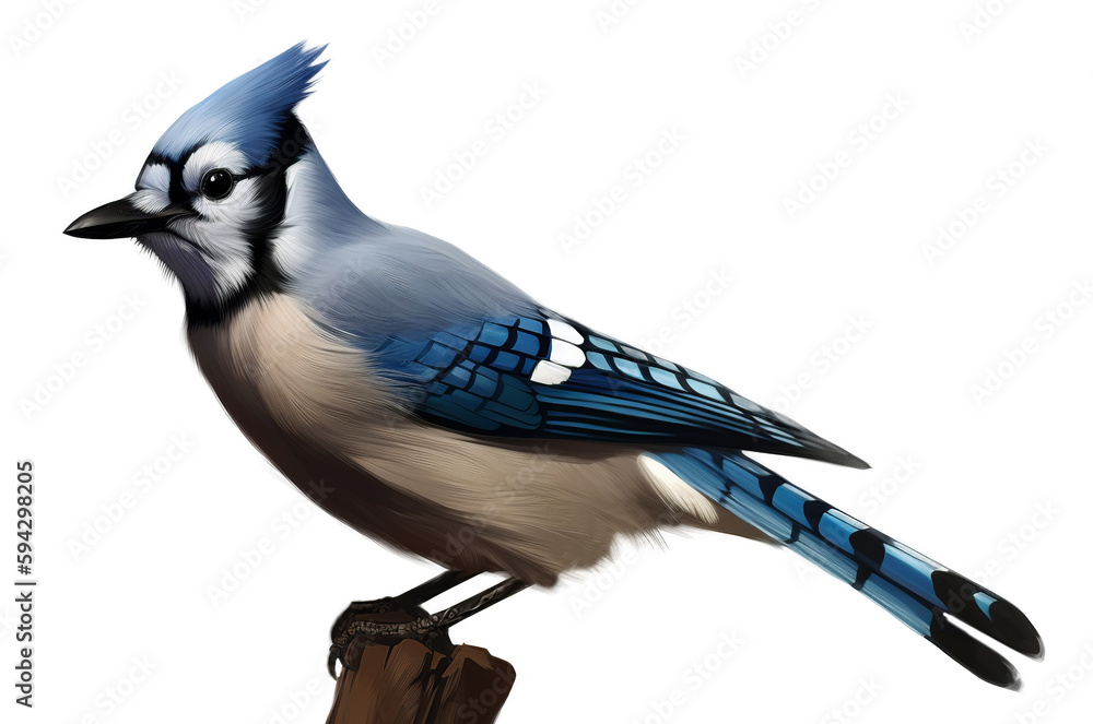 Blue jay bird in transparent background. Generative AI. Stock ...