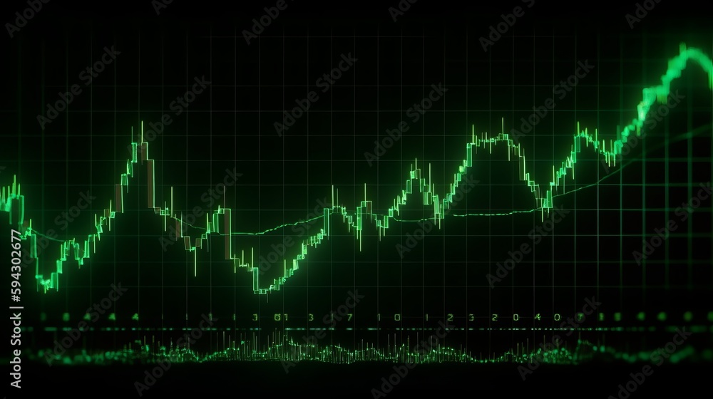 Bullish green bitcoin chart rising up, created with generative ai ...
