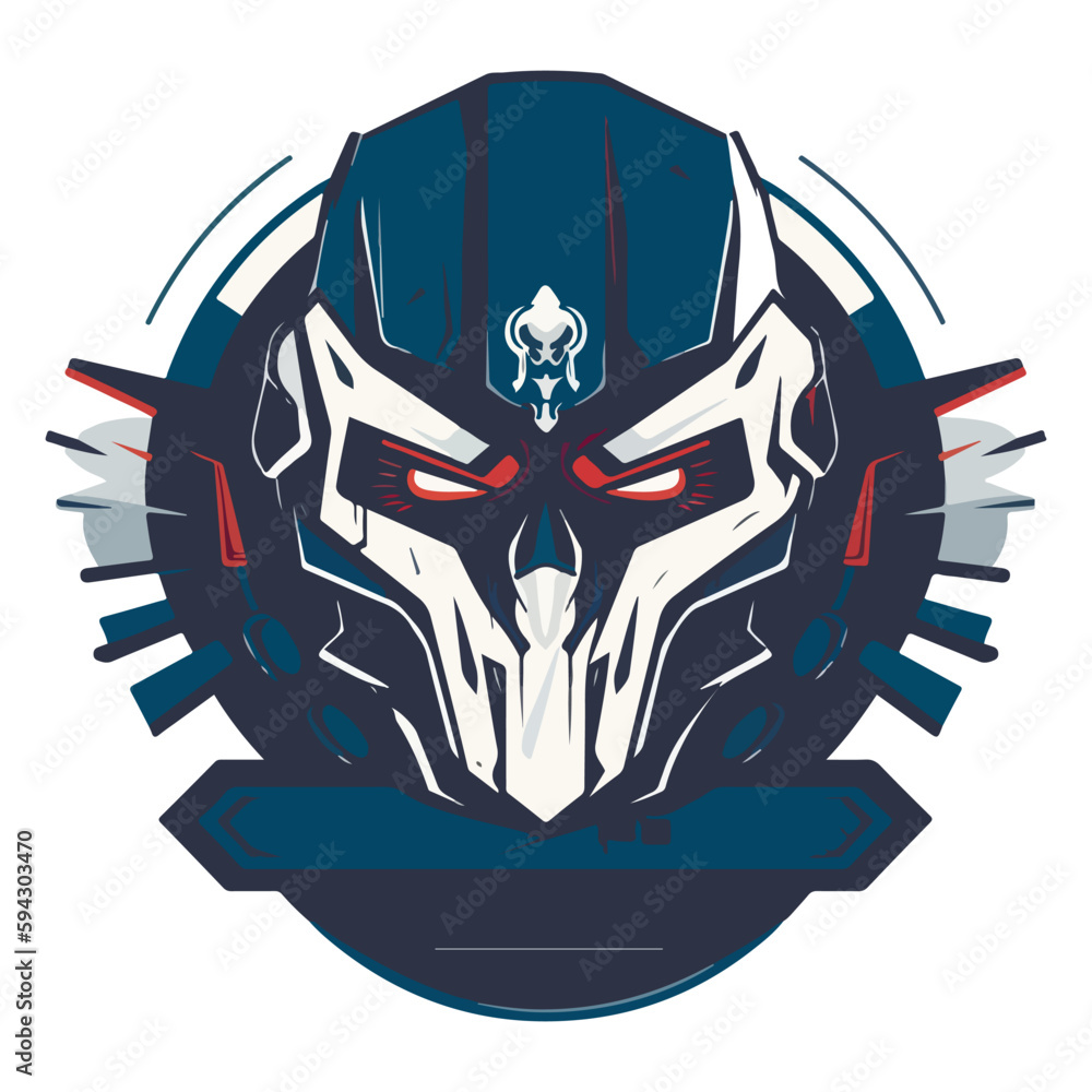 Cyborg mech warrior e-sport emblem logo. Cyborg vector illustration for ...