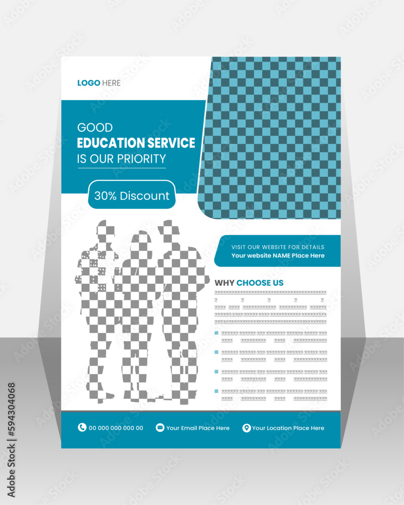 Creative style admission flyer template for school, college, university ...