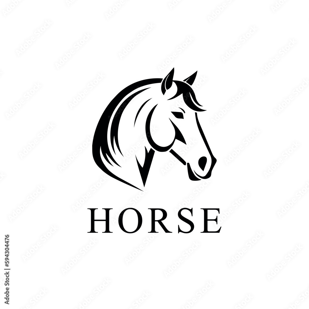Elegant horse logo icon - Royal stallion symbol design - Equine stables ...