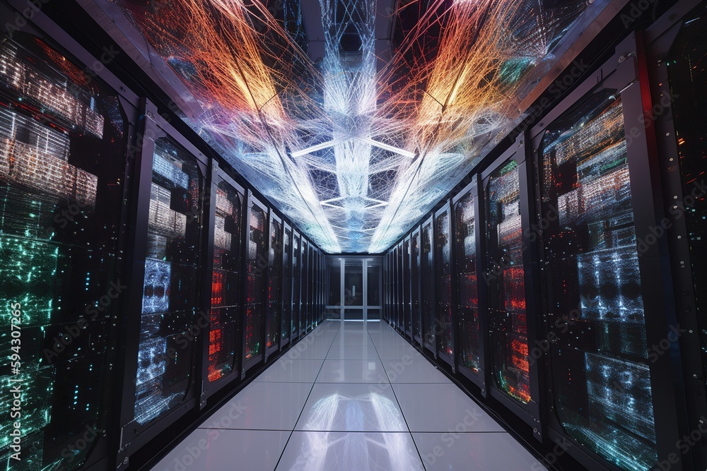 Supercomputer cluster core, Artificial intelligence, android ...