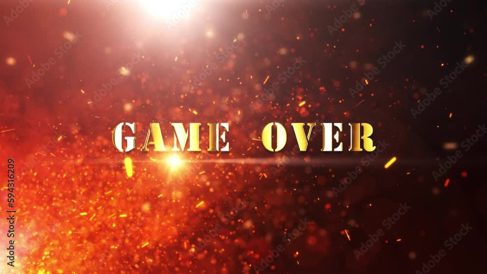 Game Over 4K 3D creative design cinematic title trailer background ...