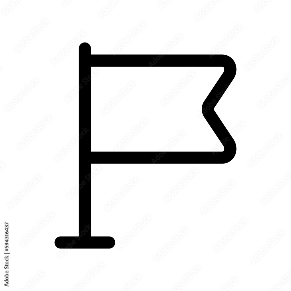 Editable flag, mark vector icon. Map, location, navigation. Part of a ...