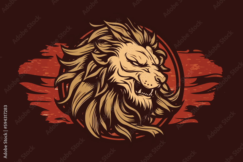 Chinese lion Logo vector illustration Stock Vector | Adobe Stock