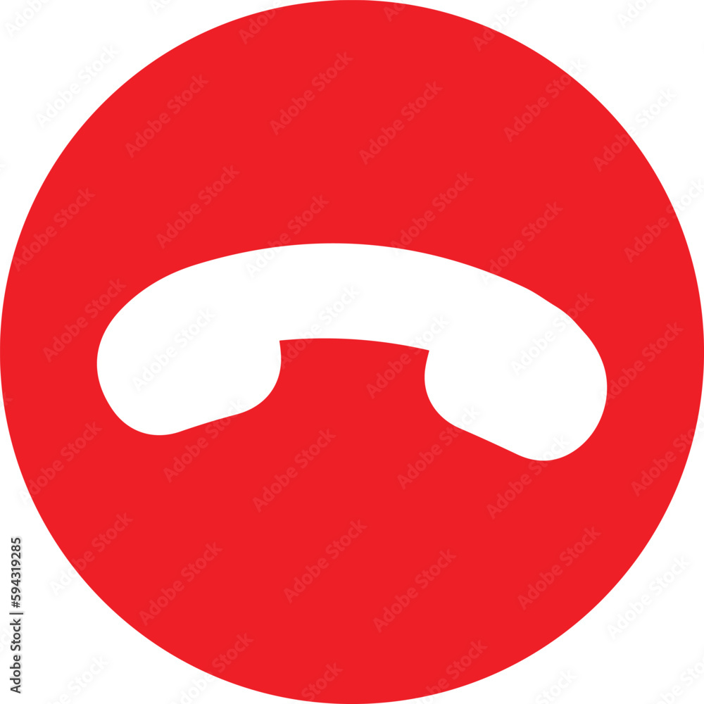 red decline call icon . decline phone call button. handset icon ...
