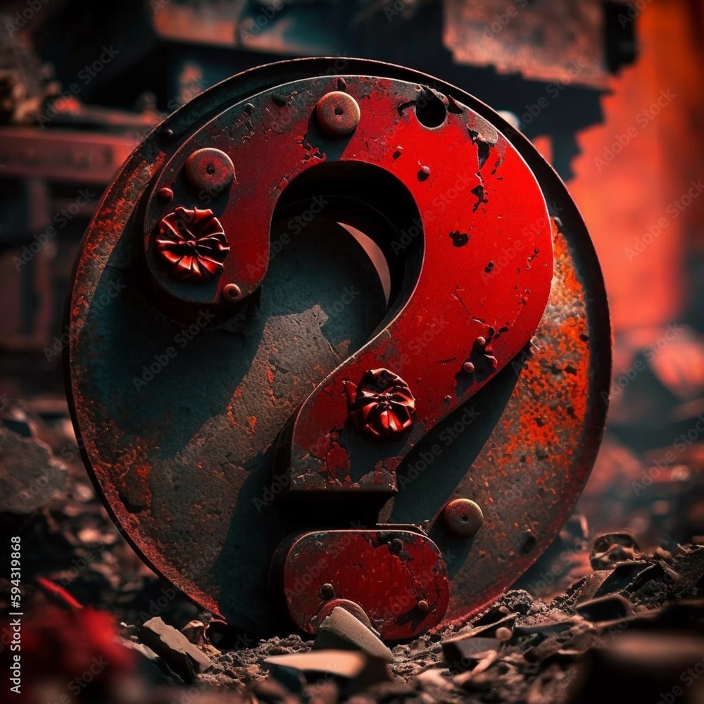 Rusty metal question mark red-created using generative ai Stock ...