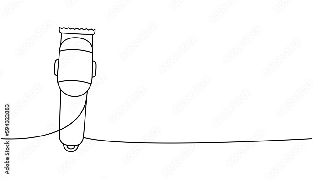 Electric hair clipper one line continuous drawing. Barber shop and ...