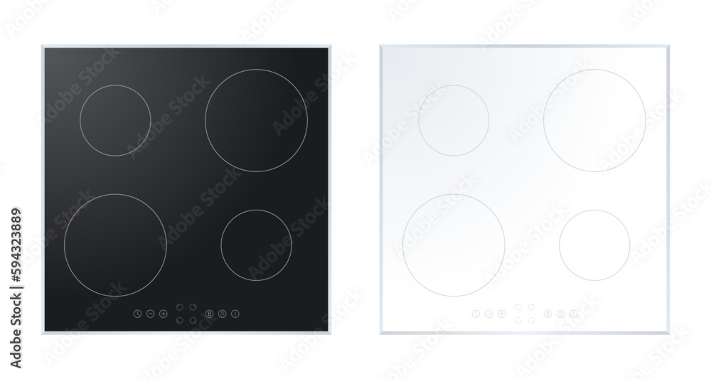 Electric stove induction cooktop with four power boost burners set ...