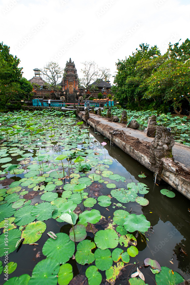 Pura Taman Saraswati known as the Ubud water palace, Indonesia, Bali ...