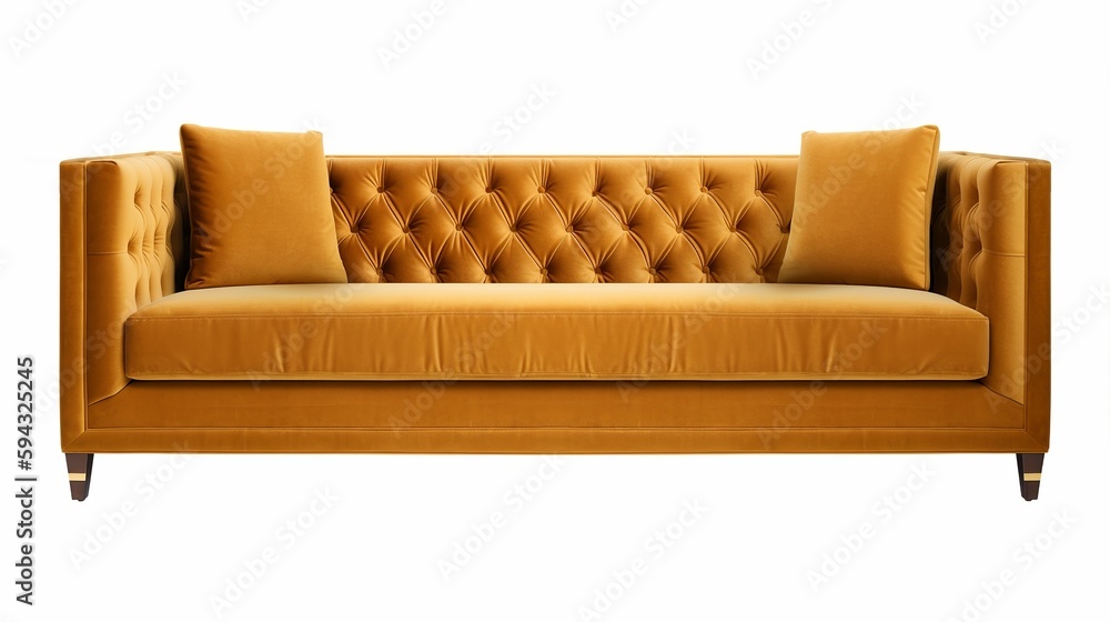 Couch Frontal View Isolated on White Background Stock Illustration ...