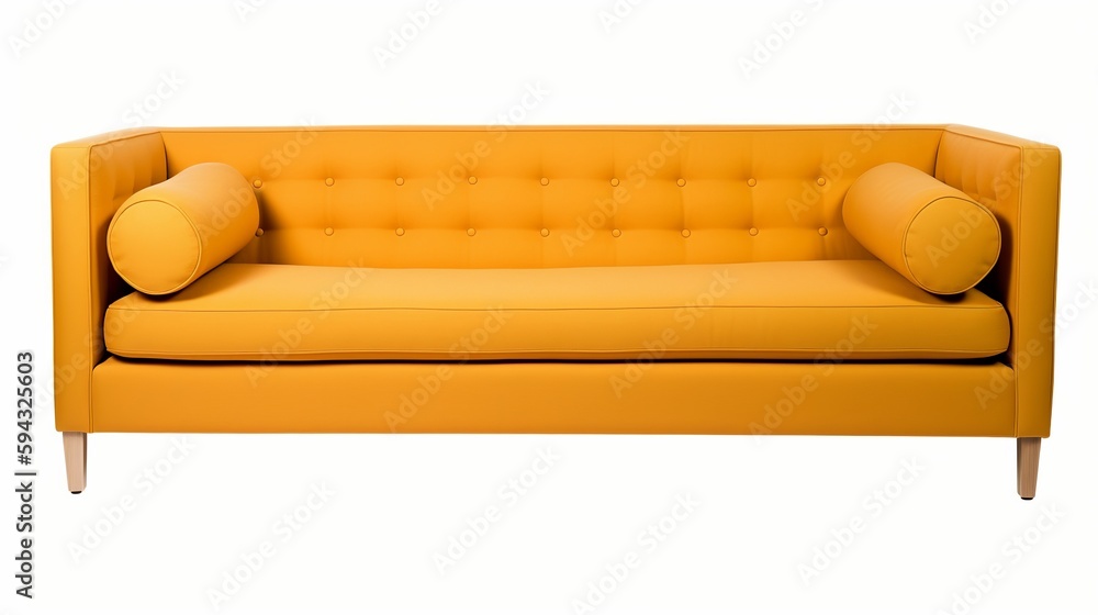 Couch Frontal View Isolated on White Background Stock Illustration ...