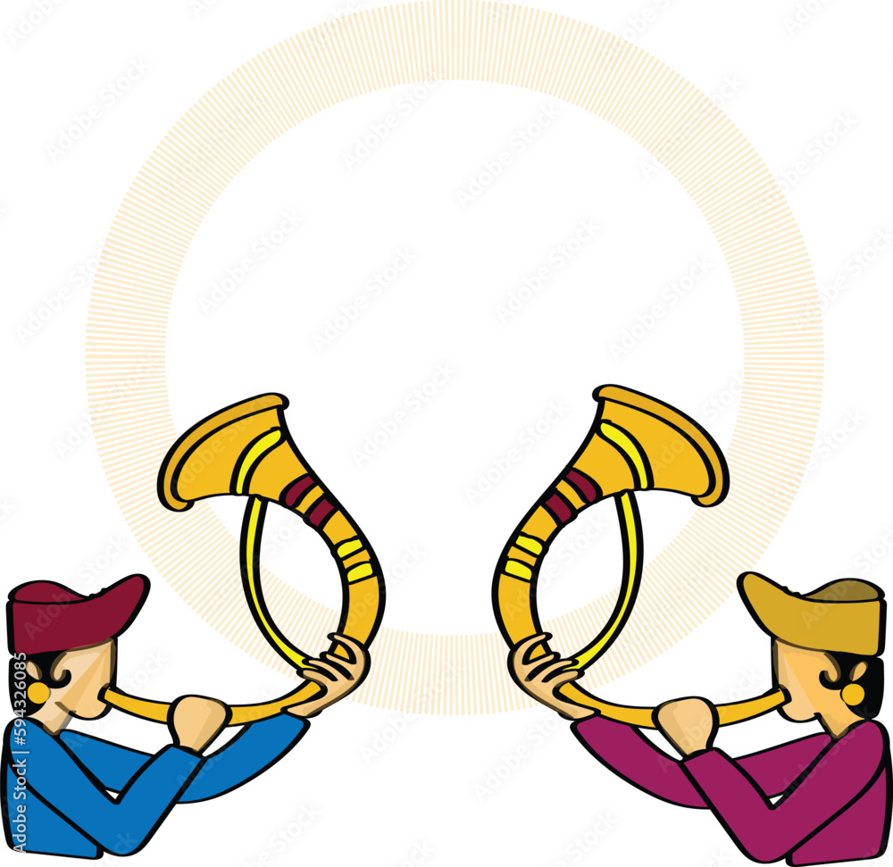 men playing shehnai traditional instrument Stock Vector | Adobe Stock