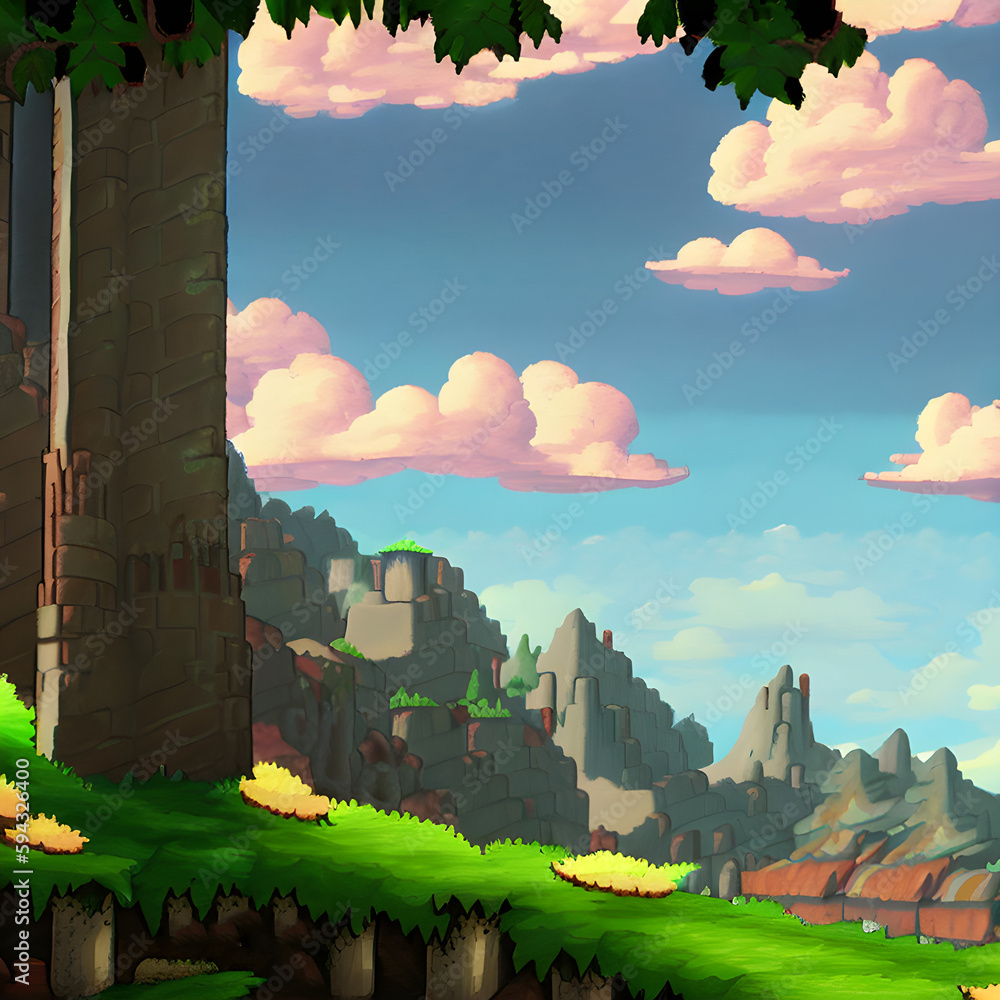 Generic Environment. CARTOON Style. Style Adventure Time. Content for ...