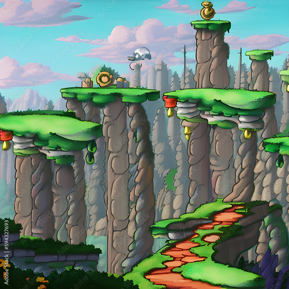 Generic Environment, adventure time, cuhead, psicodelic, Environment ...