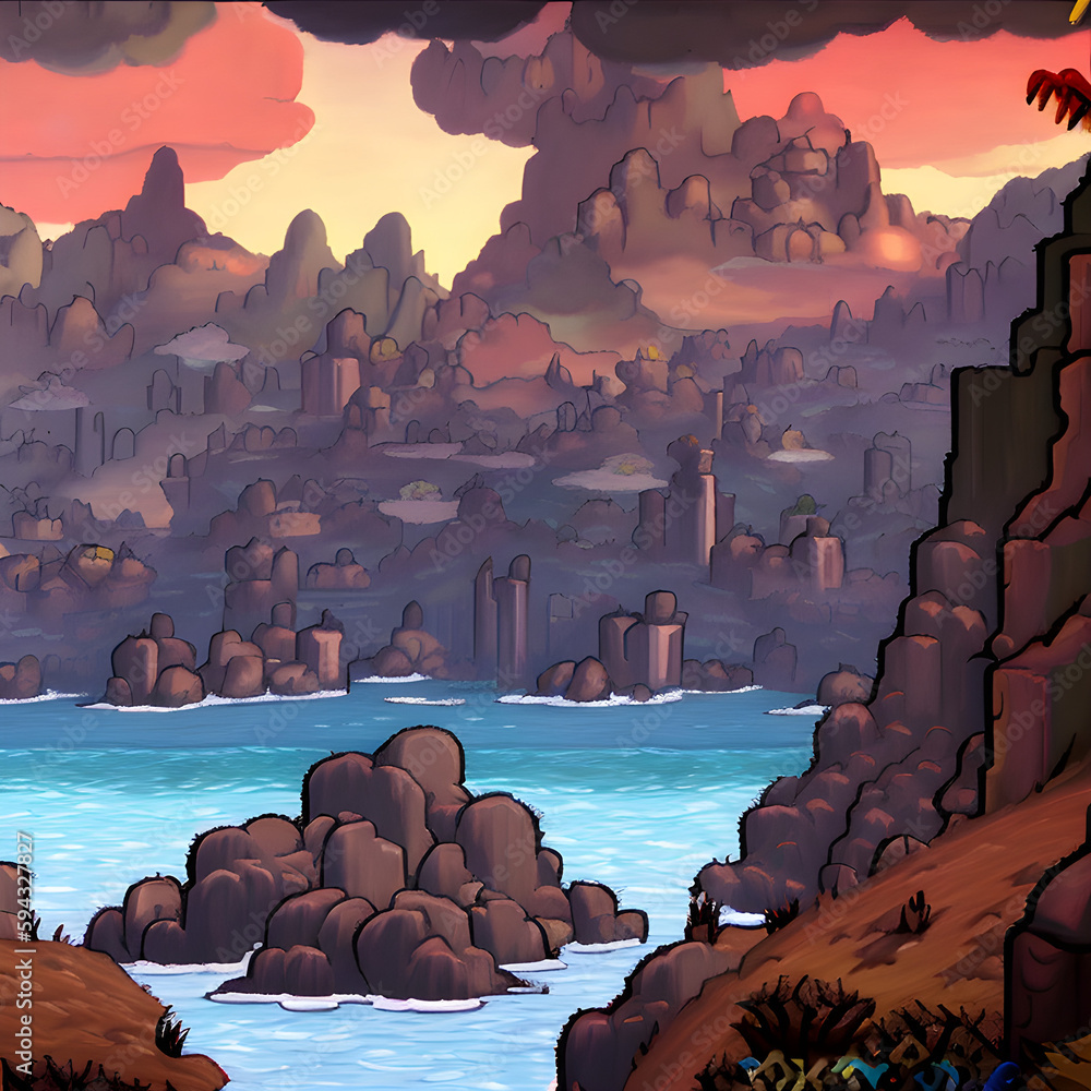 Generic Environment, adventure time, cuhead, psicodelic, Environment ...