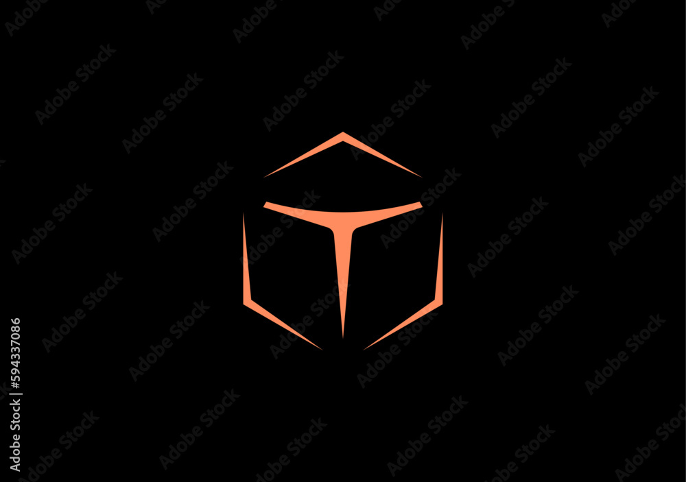simple flux capacitor logo with cube symbol Stock Vector | Adobe Stock