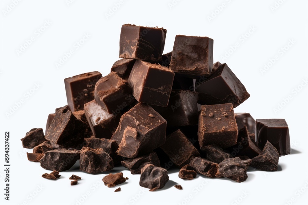 Pile of delectable chocolate chunks on transparent background, PNG file ...