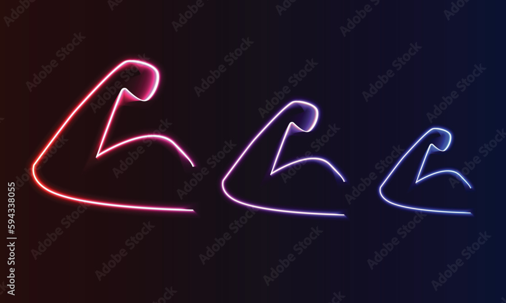 Vecteur Stock Strong hands icons of different sizes, muscular strength ...