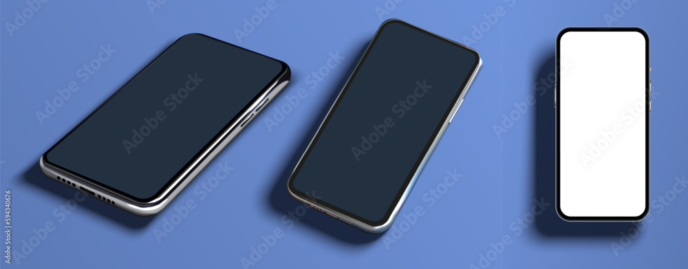 Vecteur Stock Realistic smartphone layout. Mobile phone frame with ...