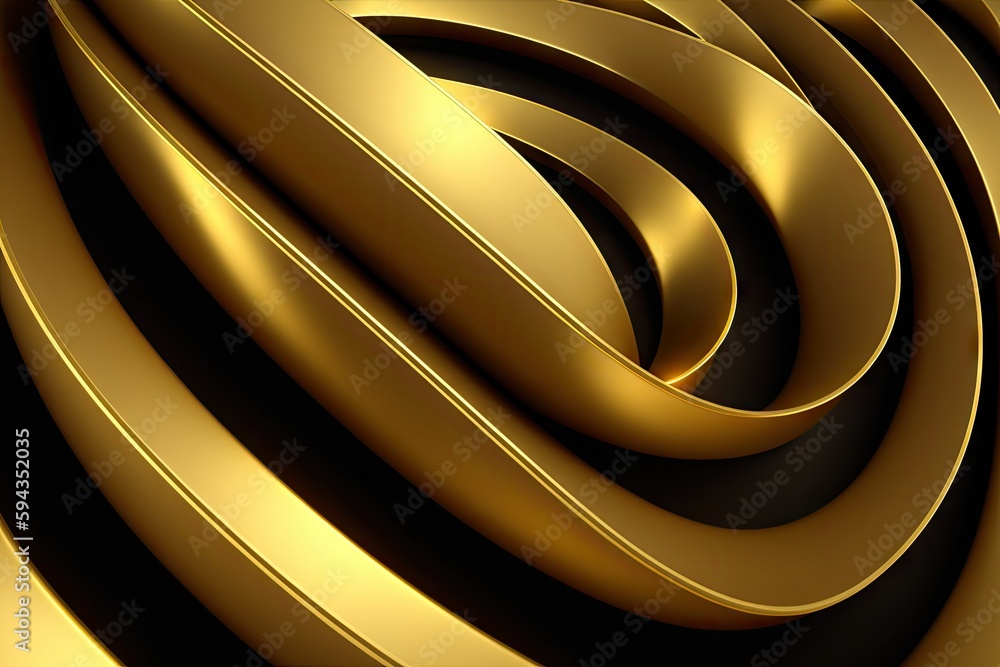 Geometric golden line shapes black luxury background. Modern glow gold ...