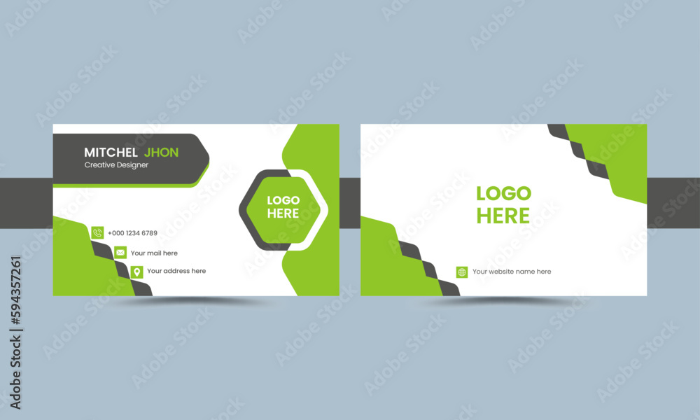 Formal corporate modern business card design Stock Vector | Adobe Stock