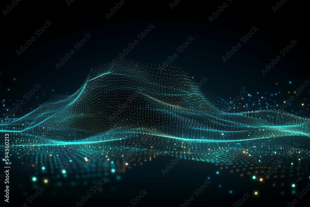 Wave digital background wallpaper with soft points and lines. Waving ...