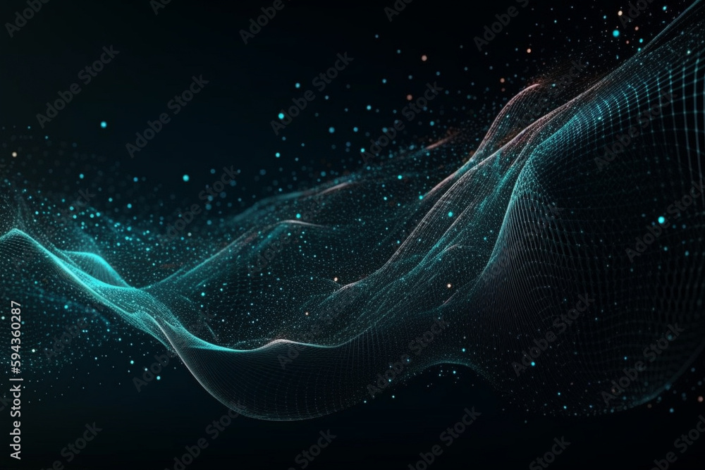 Wave digital background wallpaper with soft points and lines. Waving ...