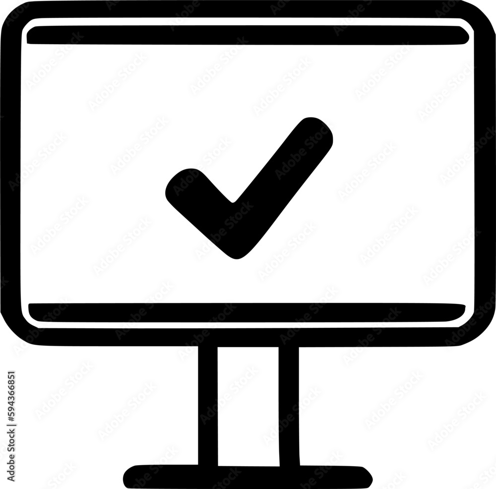 Vetor do Stock: black individual proctor with check mark line icon ...