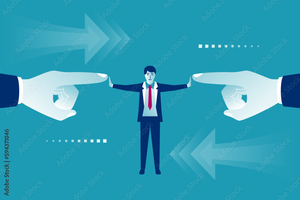 Stop conflict. Businessman referee finds compromise. Mediator solving ... Stop conflict. Businessman referee finds compromise. Mediator solving ...