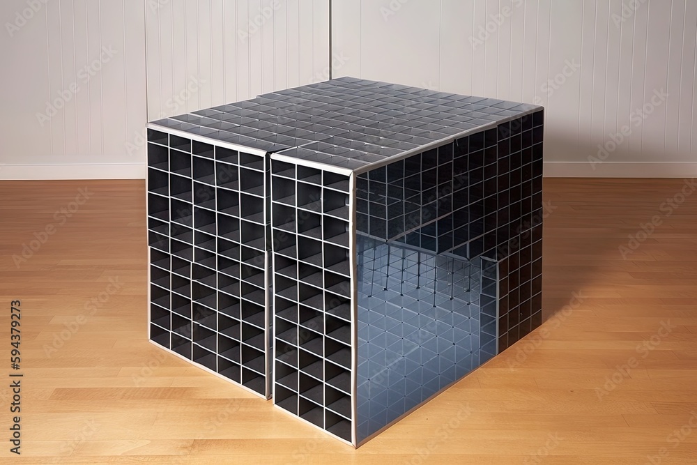 optical illusion of a cube within a cube, with each being of different ...