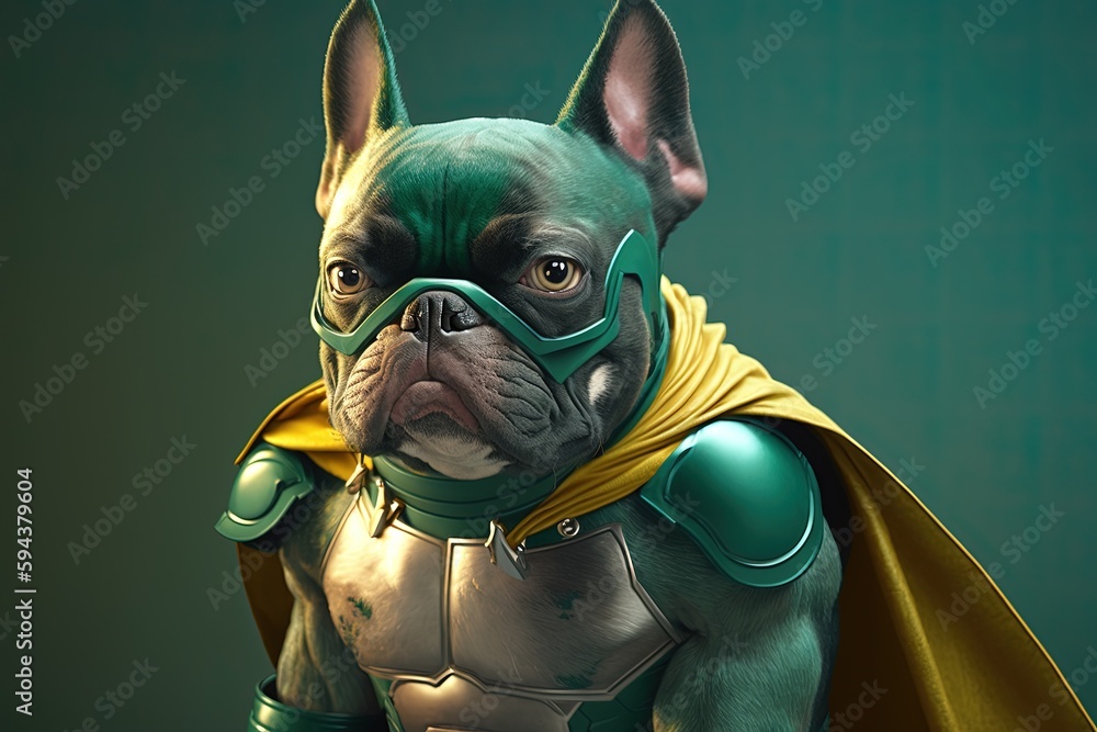 A dog dressed up as a superhero with a cape like a superhero dog ...
