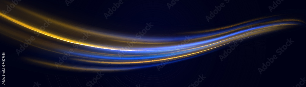 Light trail wave, fire path trace line and incandescence curve twirl ...