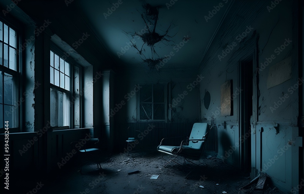 building, old, abandoned, interior, light, corridor, room, dark, house ...