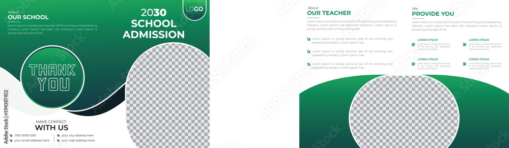 School Admission Registration Bifold Brochure 4 Page Design Template ...
